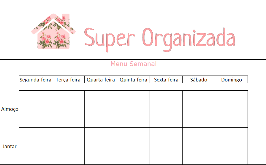 Guia - Menu semanal :: super organizada